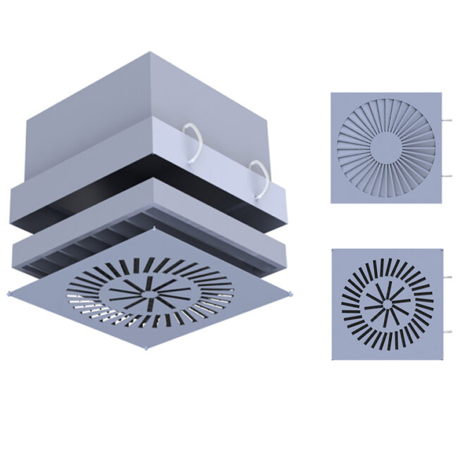 Laminar Flow Swirl Diffuser 60×60 With HEPA Filter and Plenum Box ...